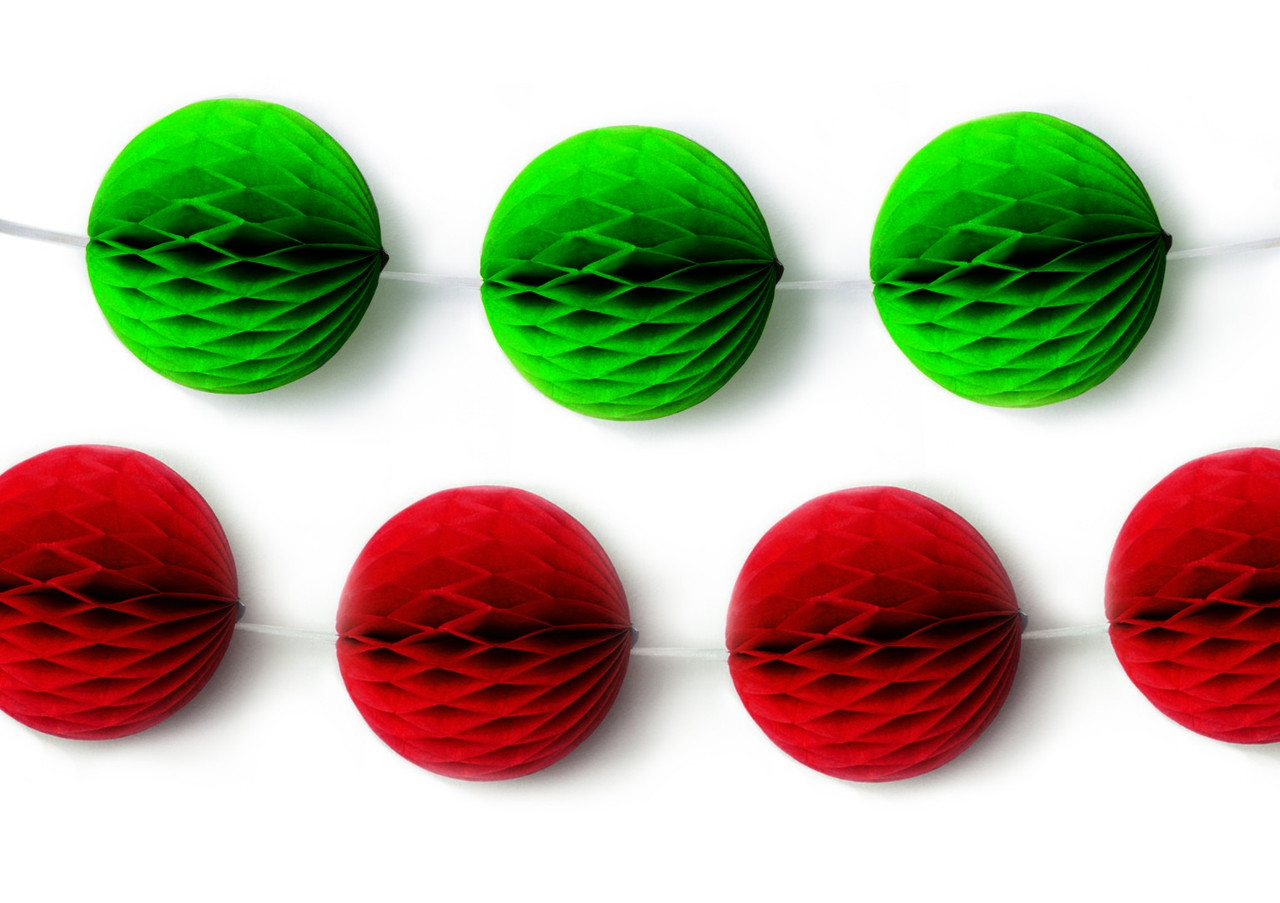 Pack of 2 Christmas Honeycomb Paper Garlands