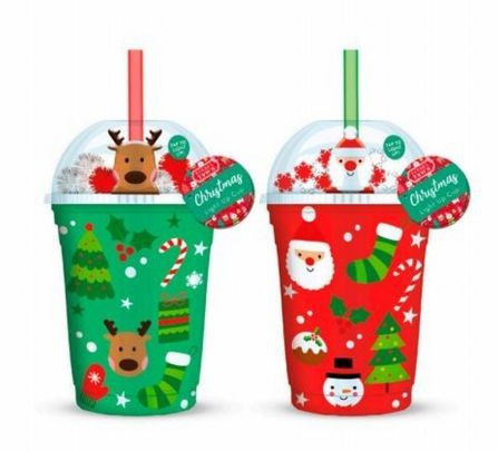 Festive Christmas Light Up Cold Drink Cups - 2 Assorted