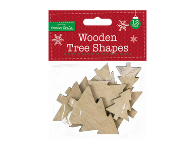 High-Quality Wooden Tree Shapes for Crafting and Decor (12 Pack)