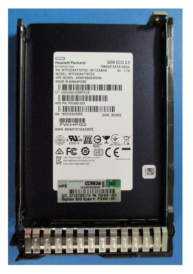 HPE P04482-B21 7.68TB 2.5in DS SATA-6G SC Read Intensive G9 G10 SSD ...