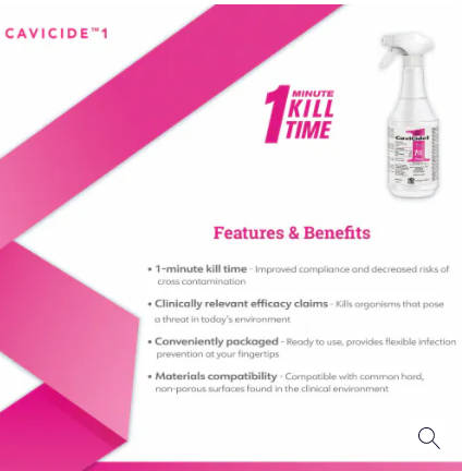 Cavicide1 Surface Disinfectant 24 ounce Spray - Medical Warehouse