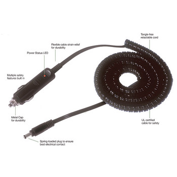 COILED 12 Volt Cable For Devilbiss / Laerdal Compact Suction Unit ...