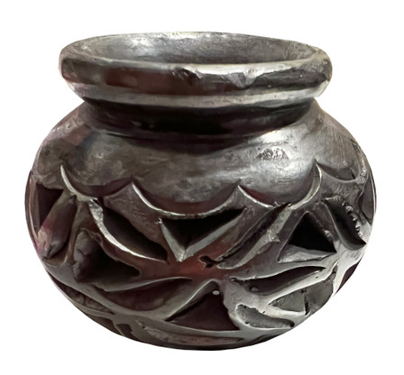 Barro Negro Mexican Folk Art Pottery Vase - My Mercado Mexican Imports