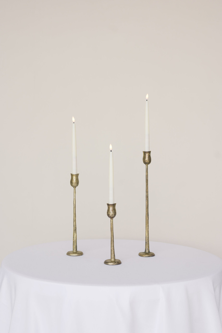 Gold Tulip Candlesticks (Set of 3) | Something Borrowed Blooms