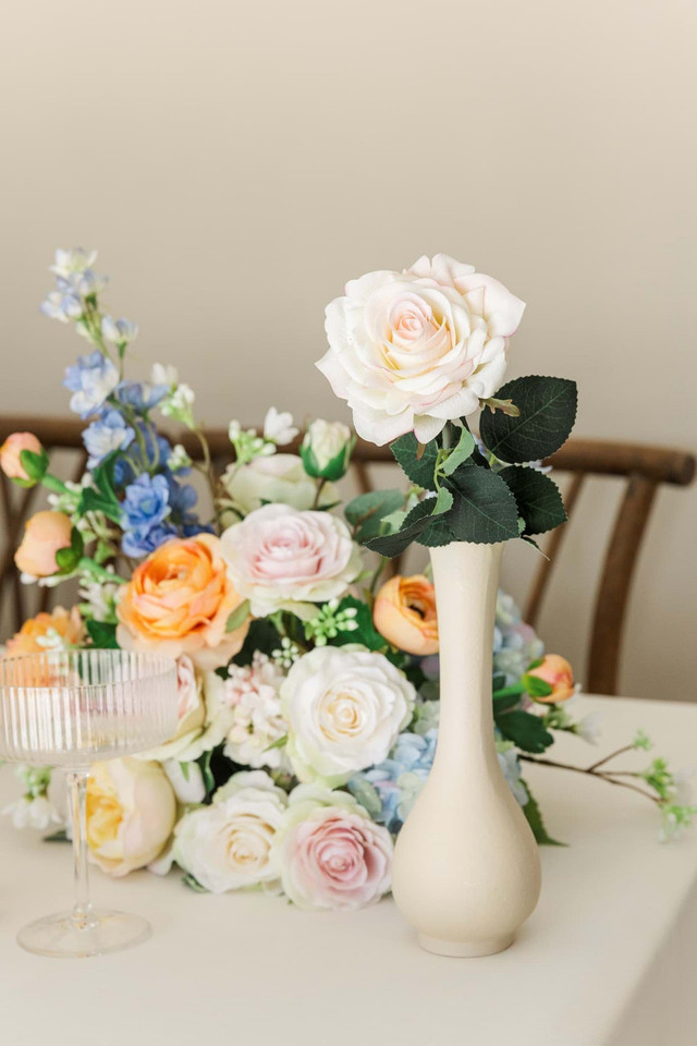 Real Touch Rose Spray - Pink | Something Borrowed Blooms