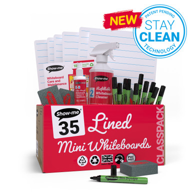 LINED SHOW-ME-BOARDS, CLASSPACK OF 35
