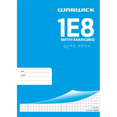 1E8M WARWICK EXERCISE BOOK WITH MARGINS