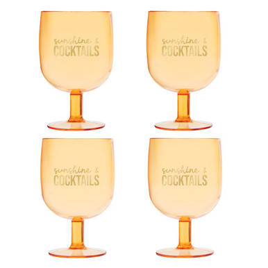 Acrylic Stackable Wine Glass - Sunshine and Cocktails - Set of 4 ...