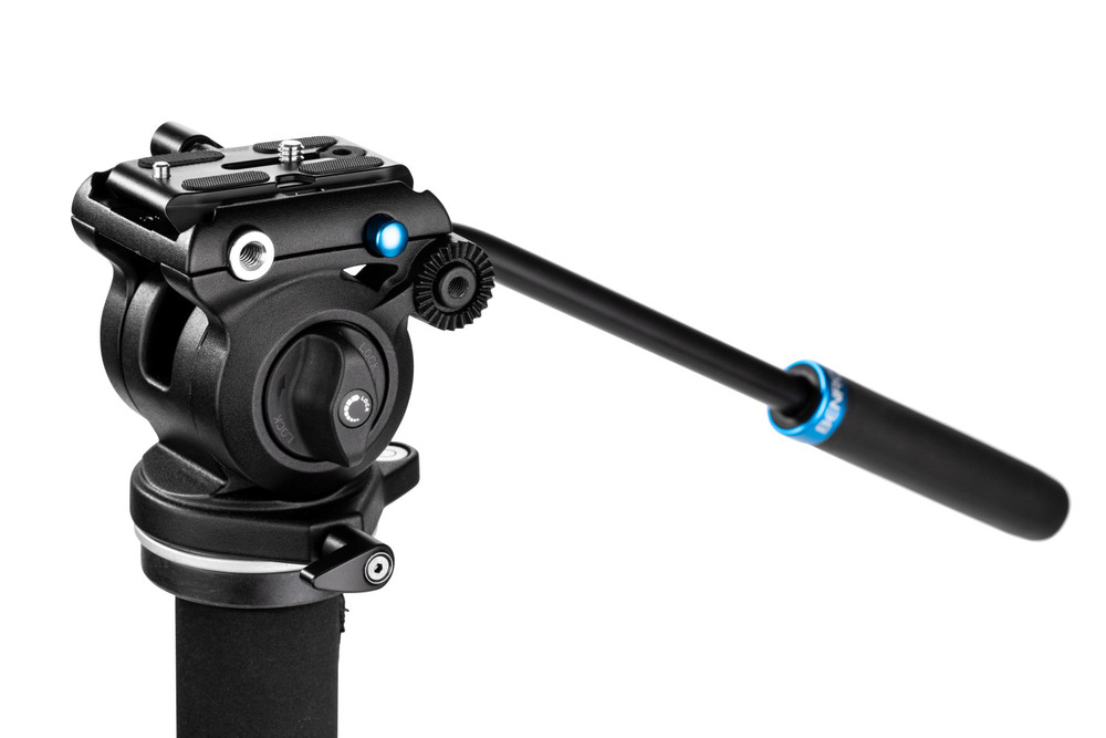 A38FD Classic Aluminum Monopod, Flip lock, S2PRO Head, 3 Leg Base | Benro