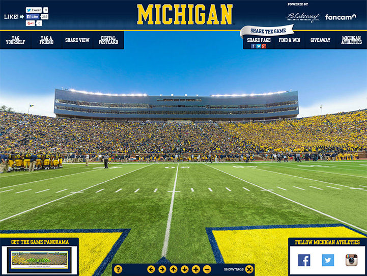 Michigan Wolverines College Sports Panoramic Posters - Fan Cave Decor