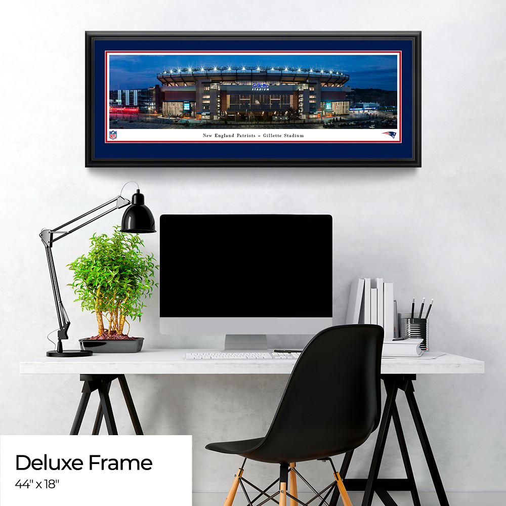 New England Patriots Panoramic Fan Cave Decor - Gillette Stadium NFL Poster