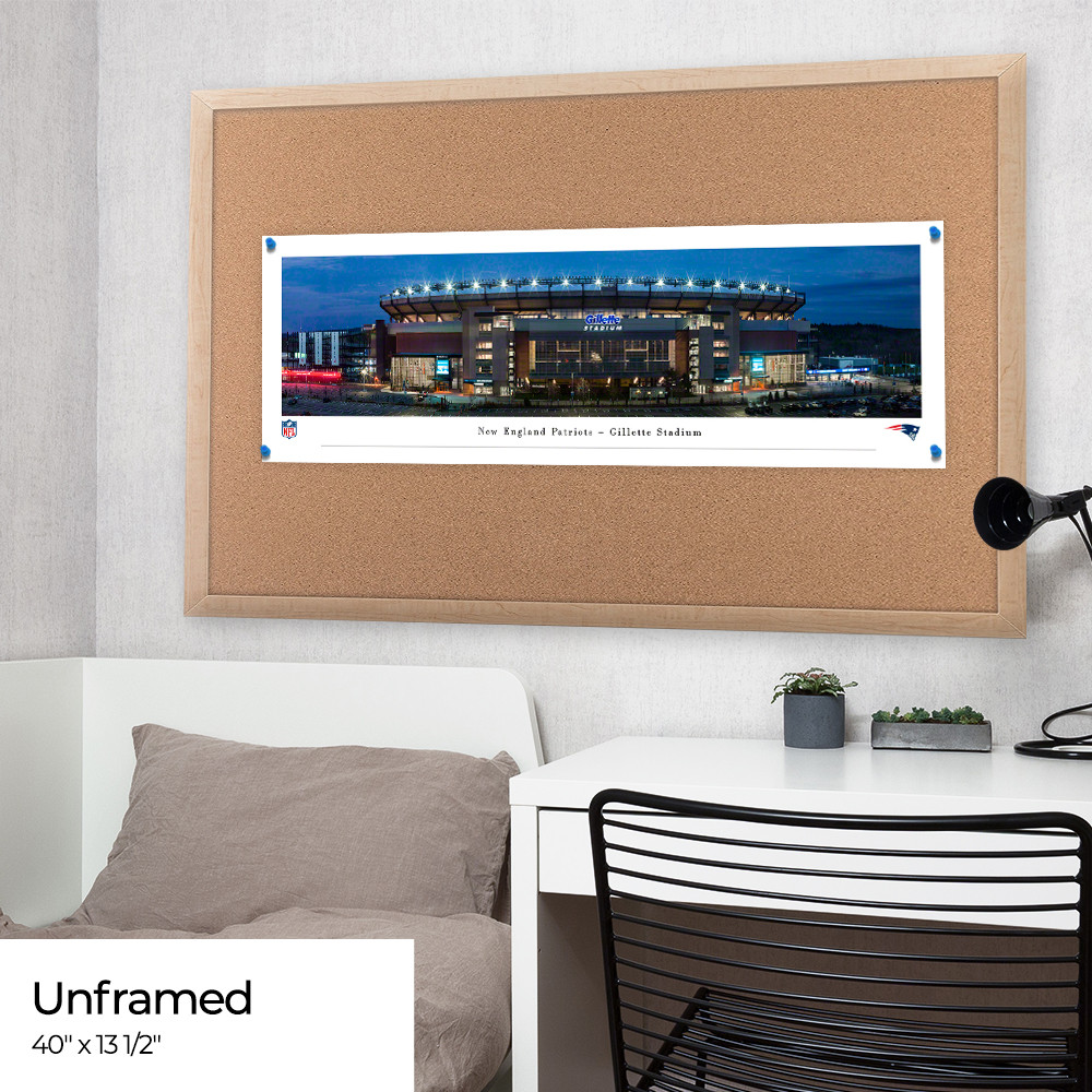 New England Patriots Panoramic Fan Cave Decor - Gillette Stadium NFL Poster