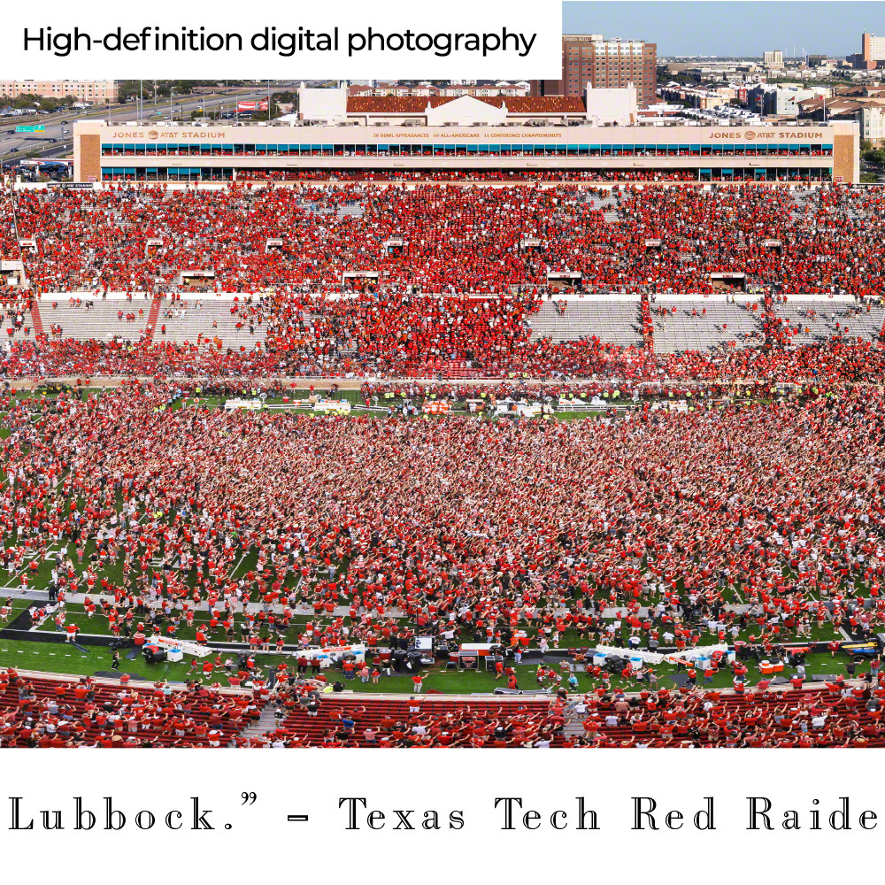 Texas Tech Red Raiders Football Panoramic Picture - Jones AT&T Stadium ...
