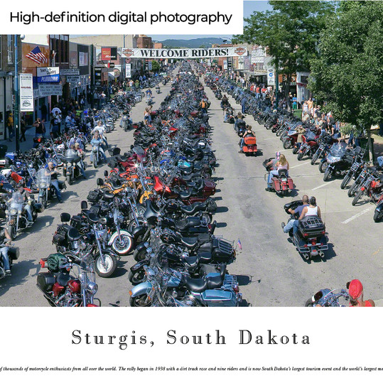 Sturgis, South Dakota Panoramic Print - Motorcycle Rally