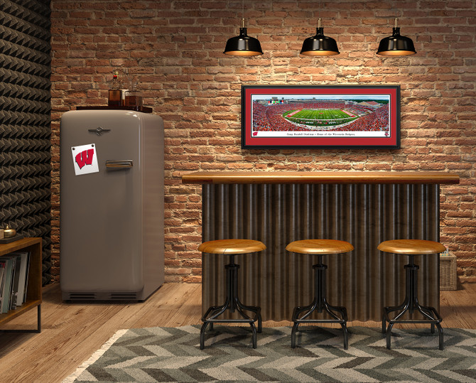 Wisconsin Badgers Football Panoramic Picture - Camp Randall Fan Cave Decor
