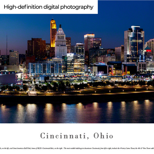 Cincinnati, Ohio Twilight City Skyline Panoramic Picture