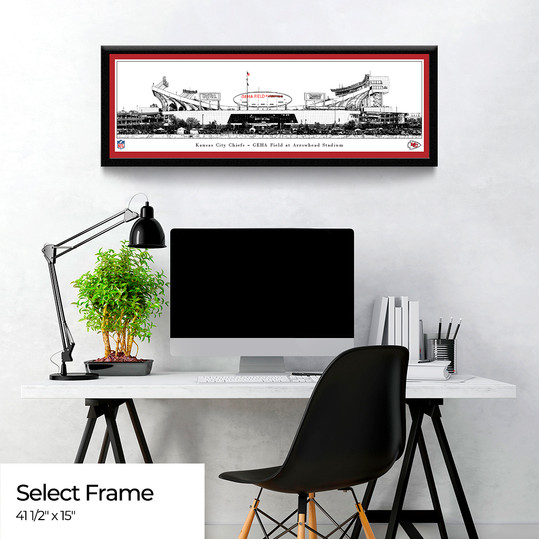 Kansas City Chiefs Line Art - Arrowhead Stadium Panoramic Wall Decor