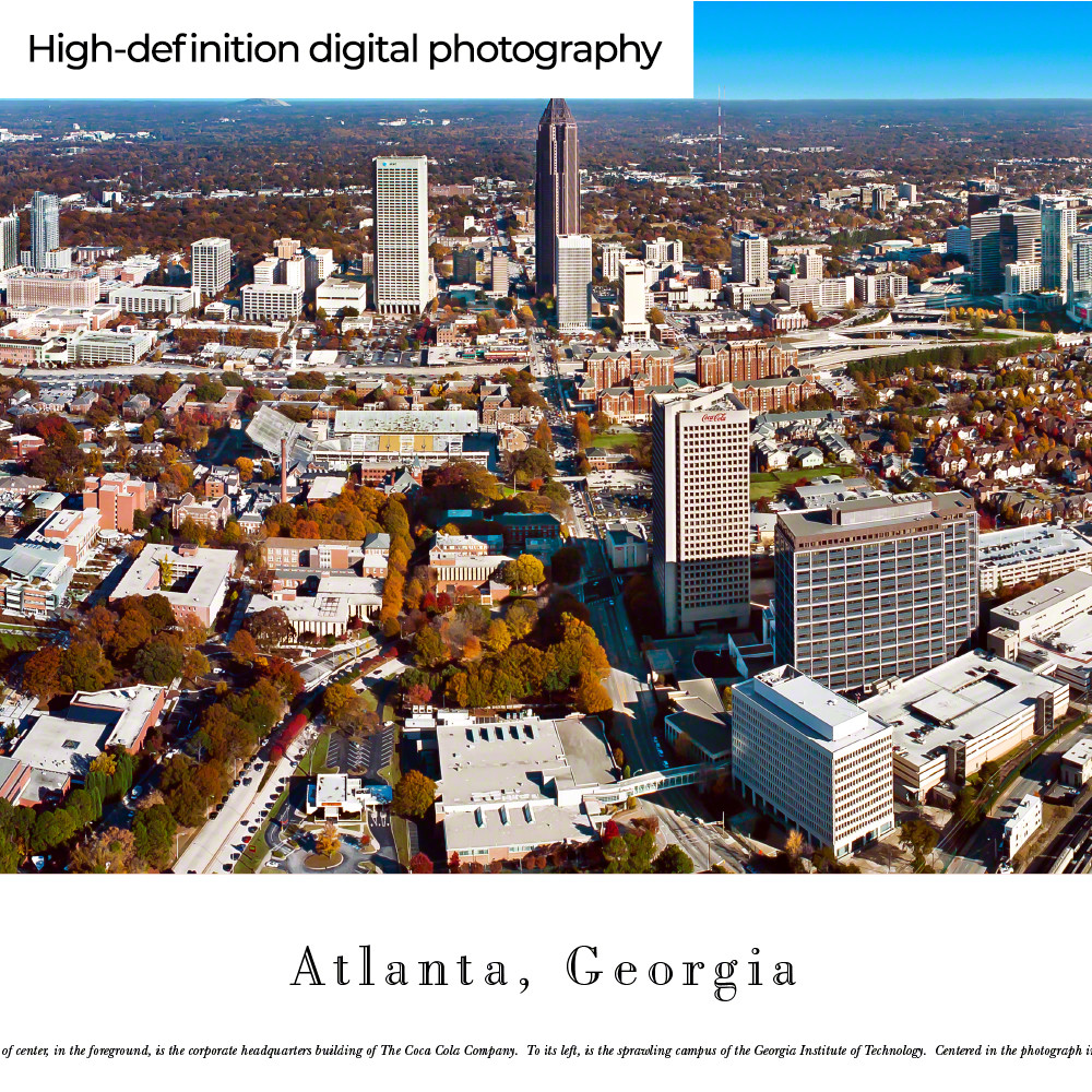 Atlanta, Georgia Panoramic Skyline Print