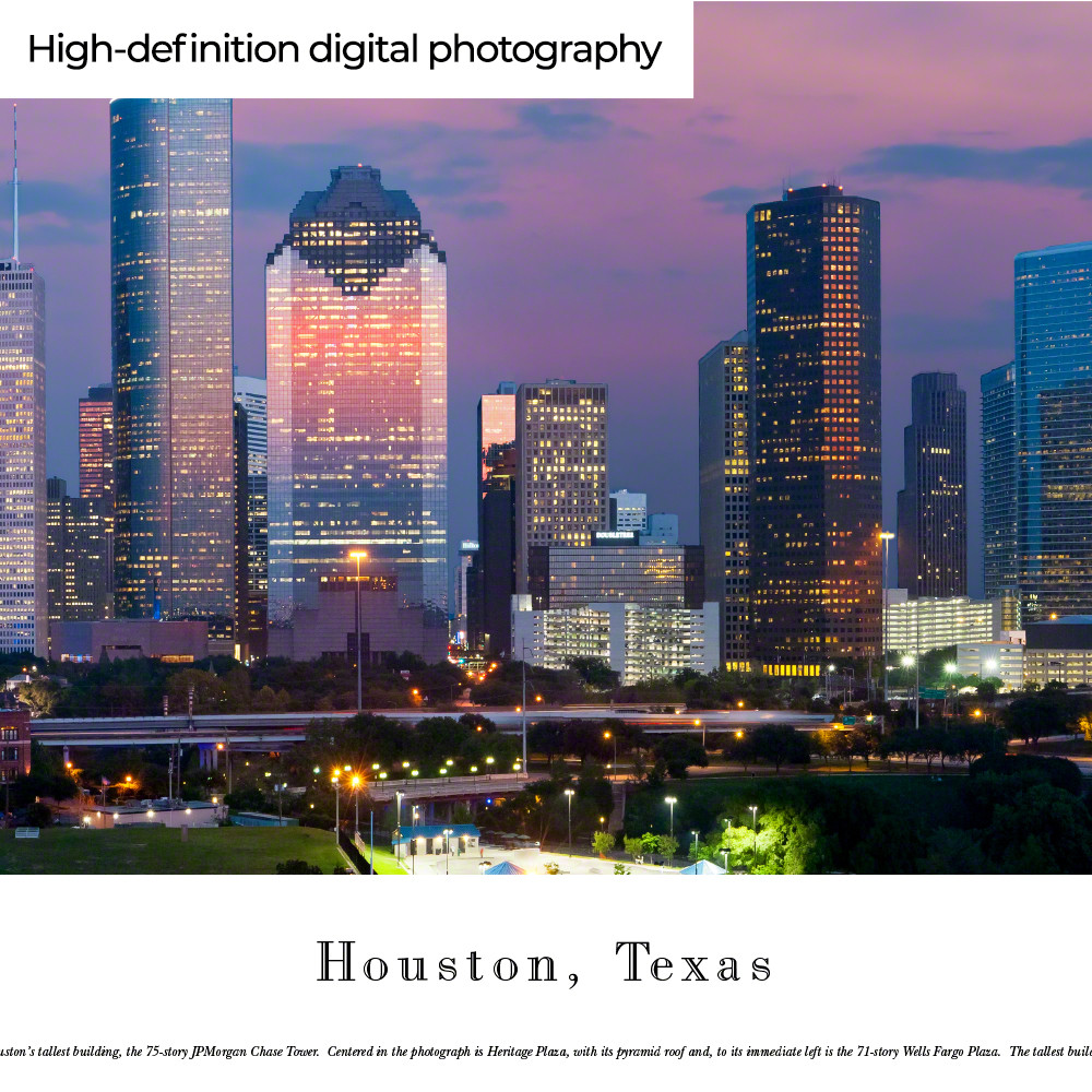 Houston, Texas City Skyline Panoramic Picture - Twilight
