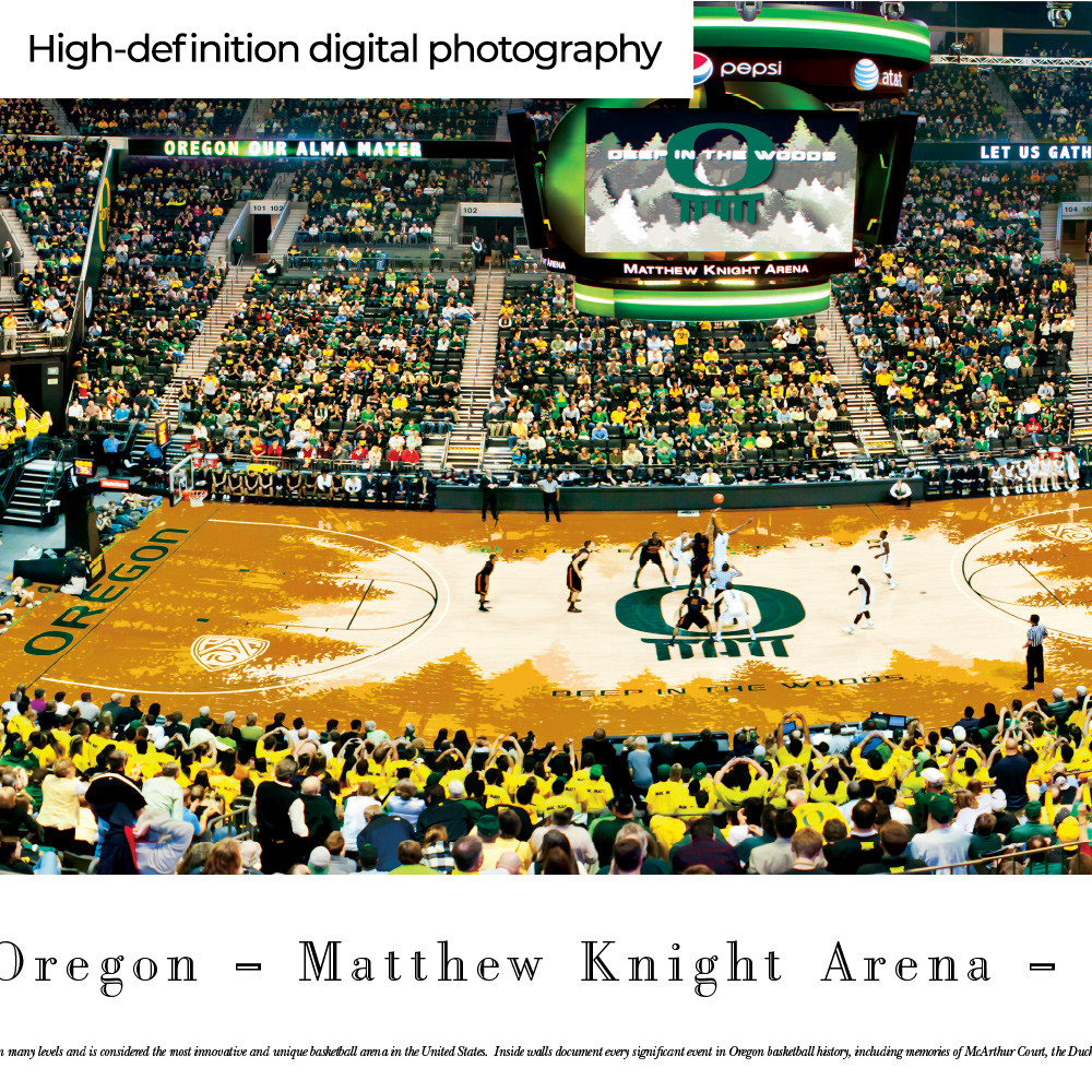 Oregon Ducks Panoramic Poster - Matthew Knight Arena
