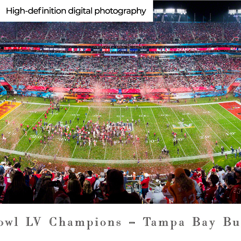 2021 Super Bowl LV Champions Panoramic Poster - Tampa Bay Buccaneers