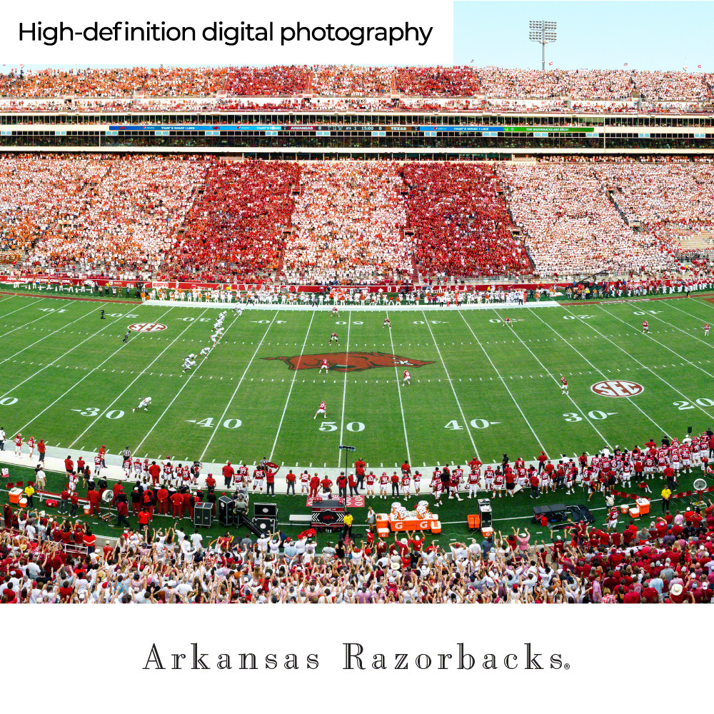 Arkansas Razorbacks Football Panoramic Poster - Donald W. Reynolds ...