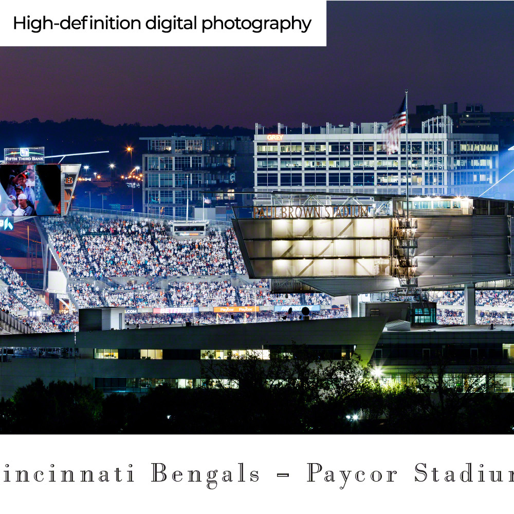 Cincinnati Bengals Fan Cave Wall Decor - Paycor Stadium Panoramic Picture