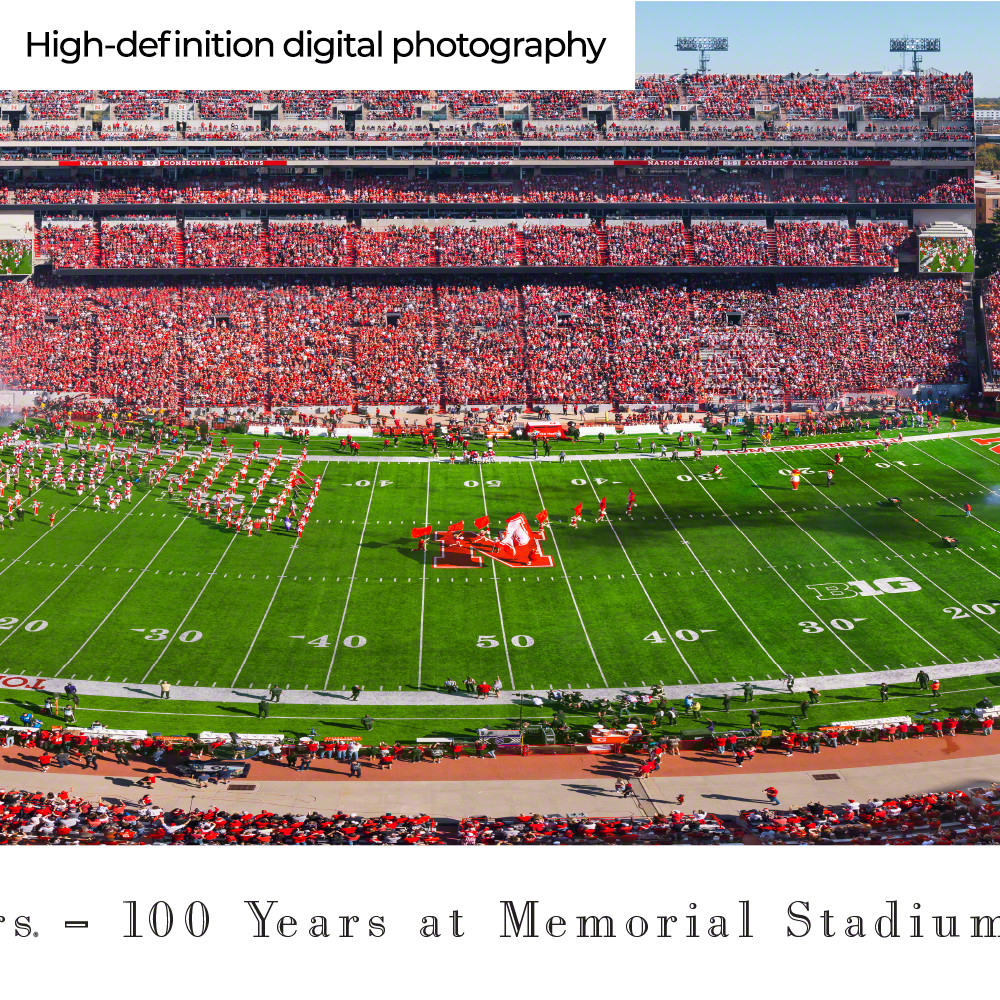 Nebraska Cornhuskers Football Panoramic Picture - 100 Years at Memorial ...