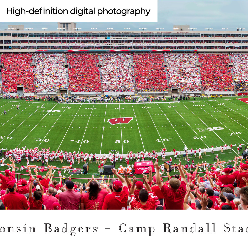 Wisconsin Badgers Football Panoramic Poster -Camp Randall Stadium Picture