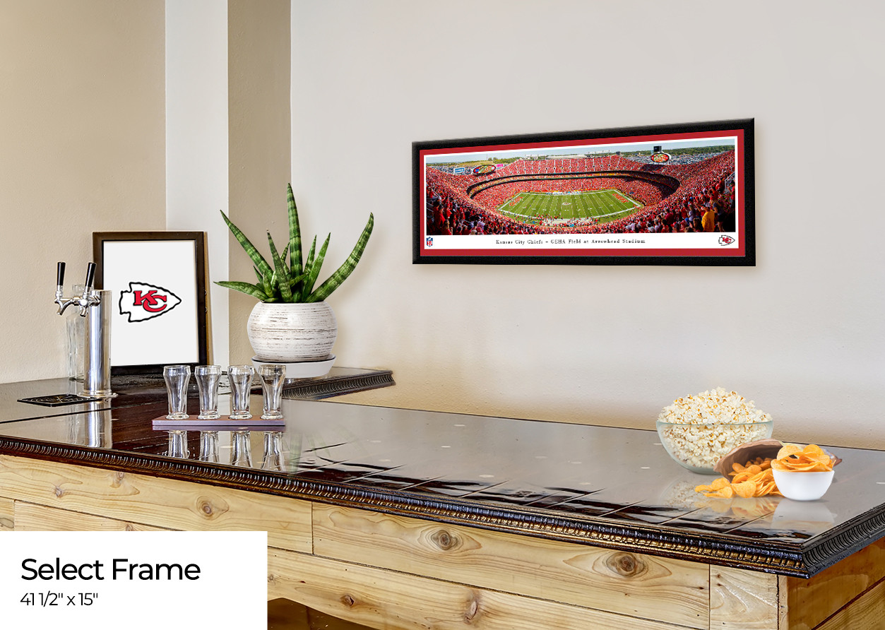 Kansas City Chiefs Panoramic Poster - Arrowhead Stadium NFL Fan Cave Decor