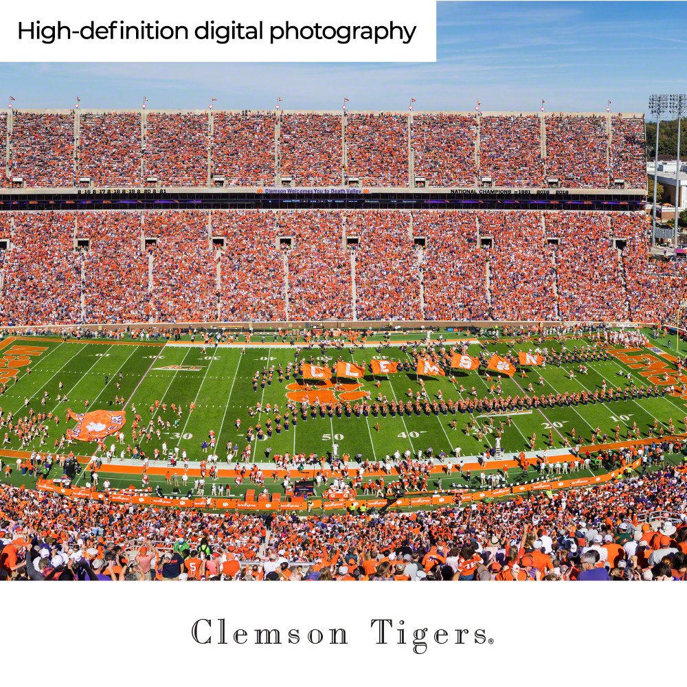 Clemson Tigers Football Panoramic Picture - Memorial Stadium Fan Cave Decor