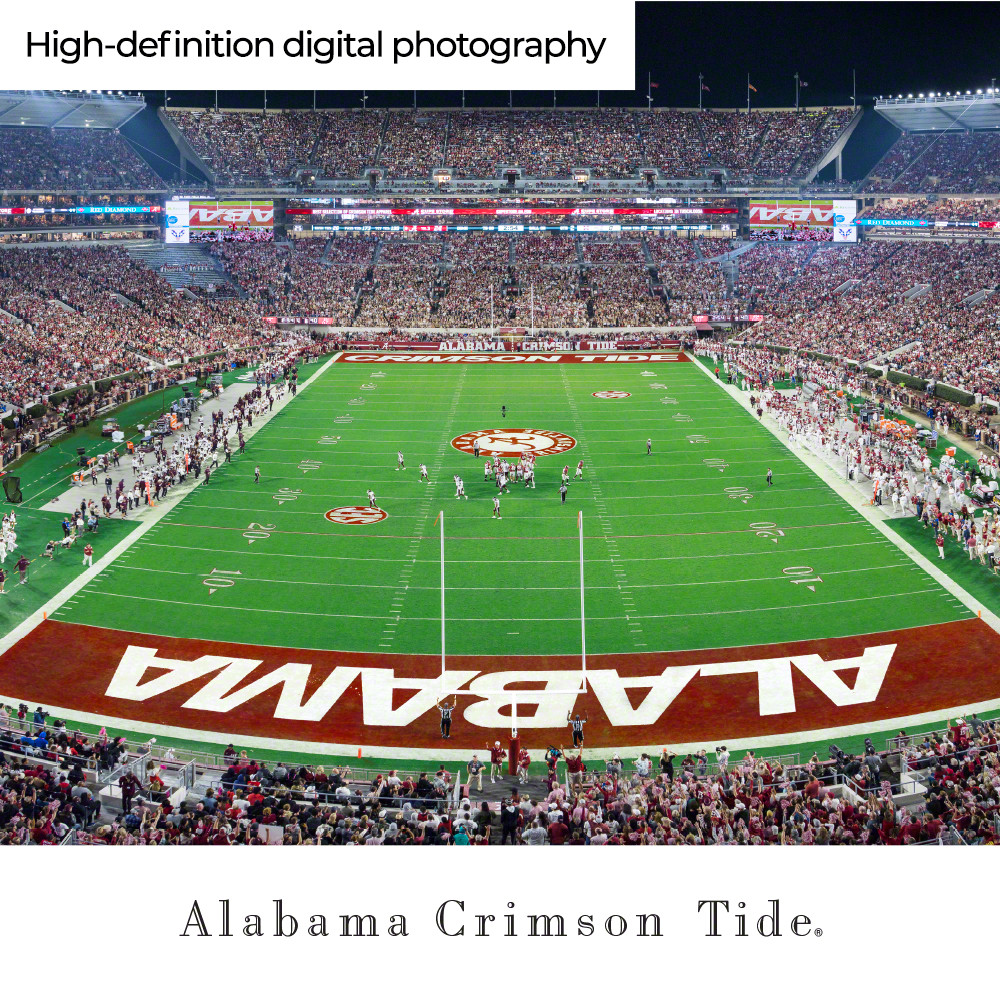 Alabama Crimson Tide End Zone Panoramic Picture - Bryant-Denny Stadium ...
