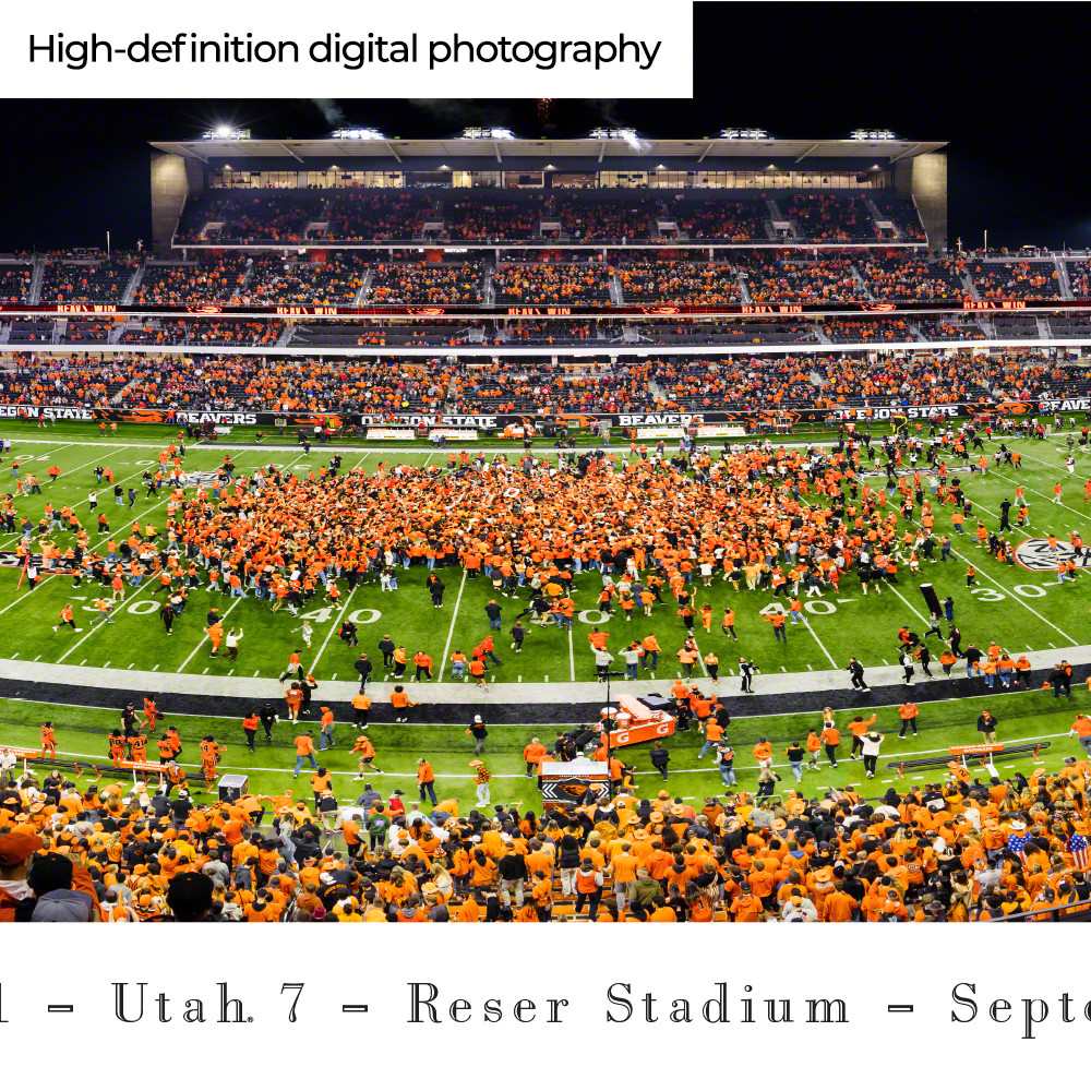 Oregon State Beavers Field Storming Panoramic Picture - Reser Stadium ...