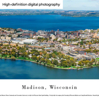 Madison, Wisconsin Skyline Aerial Panoramic Picture