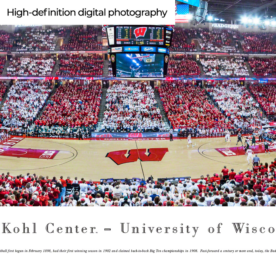 Wisconsin Badgers Basketball Panoramic Poster