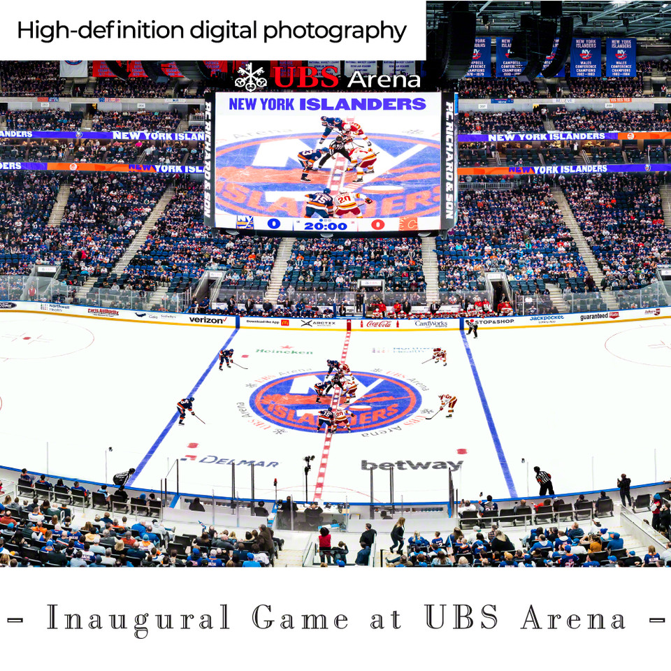 New York Islanders Panoramic Picture - UBS Arena NHL Fan Cave Decor