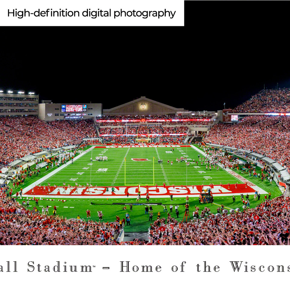 Wisconsin Badgers End Zone Football Panorama - Camp Randall Panoramic ...