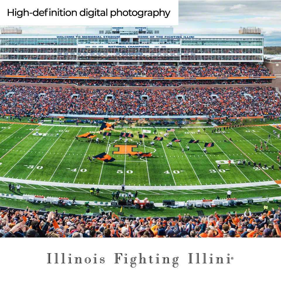 Illinois Fighting Illini Football Panoramic Picture - Memorial Stadium ...