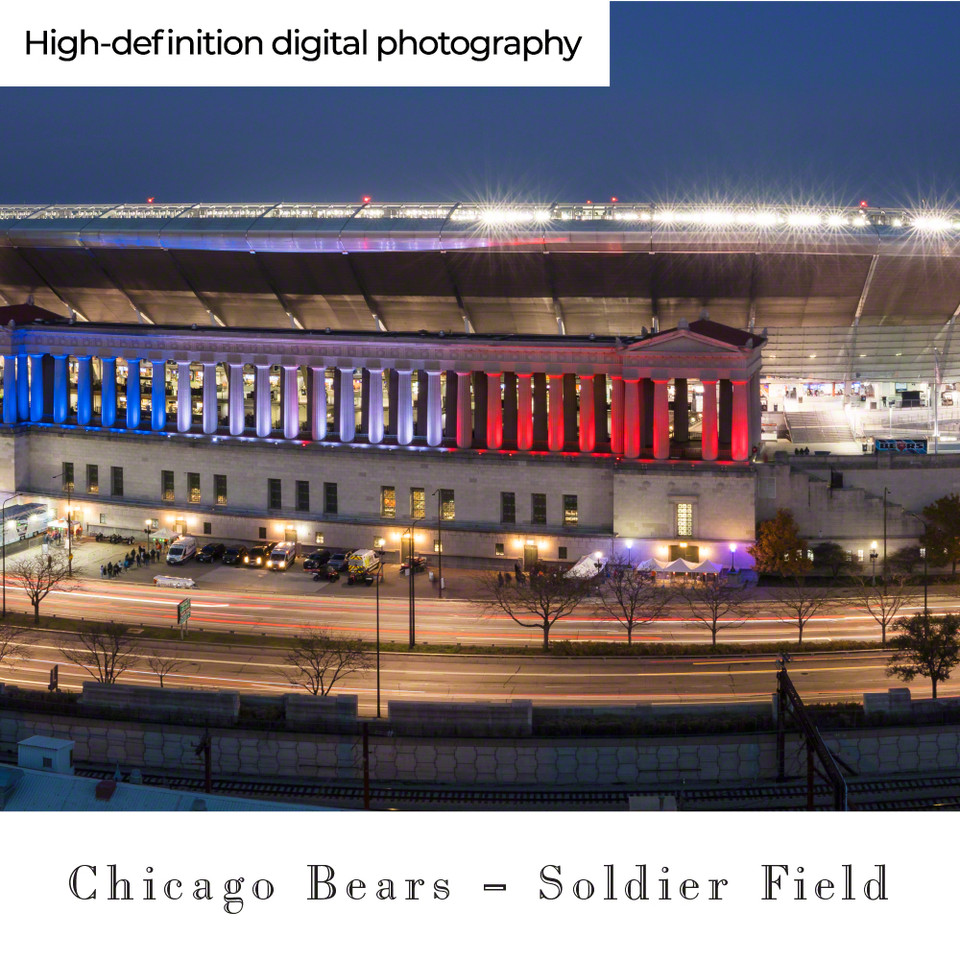 Chicago Bears Panoramic Picture - Soldier Field NFL Fan Cave Decor