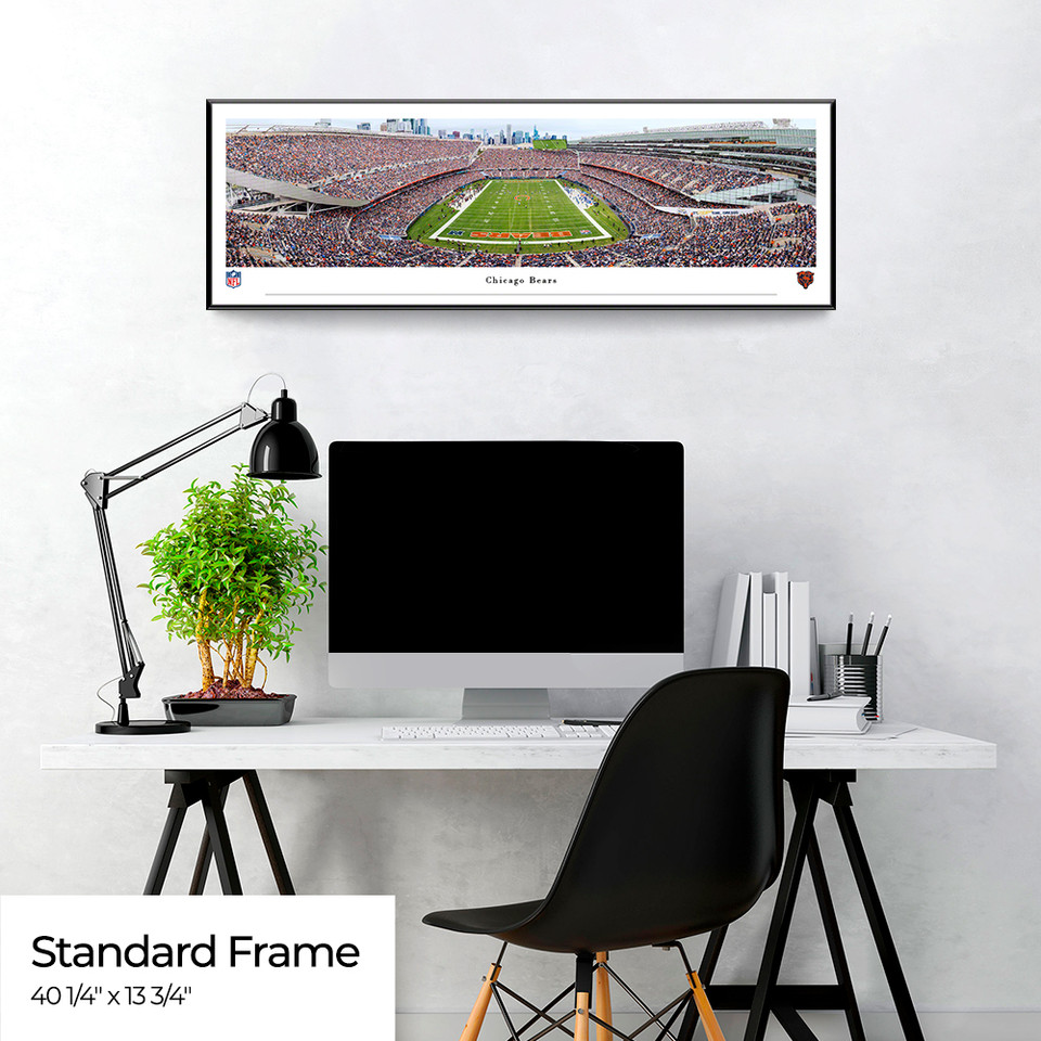 Chicago Bears End Zone Panoramic Picture - Soldier Field Fan Cave Decor