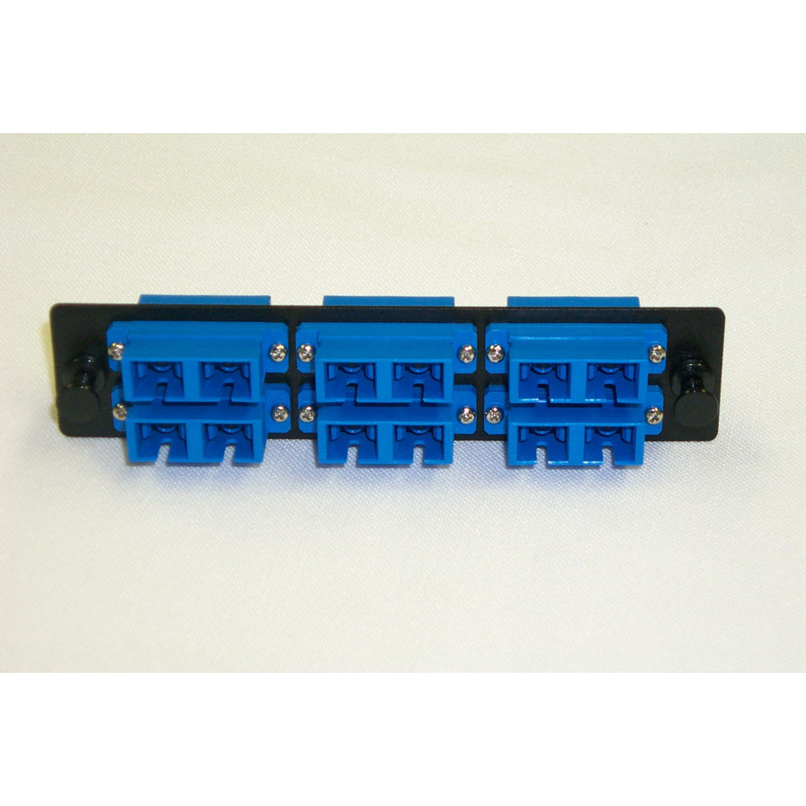 Fiber Adaptor Panel 12 count SC Connectors 6 SC Duplex MM/SM ...