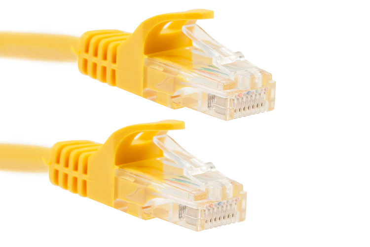 UTP 5' CAT6 Yellow Patch Cable With Ferrari Boots 568B - CableMaster.com