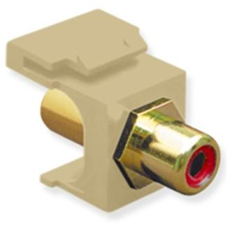 RCA Jack Red, F/F Gold Plated, For Ivory Face Plate - CableMaster.com