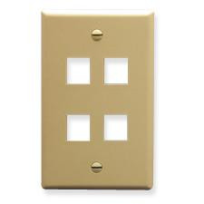 Face Plate 4 Port Ivory Oversized ICC - CableMaster.com