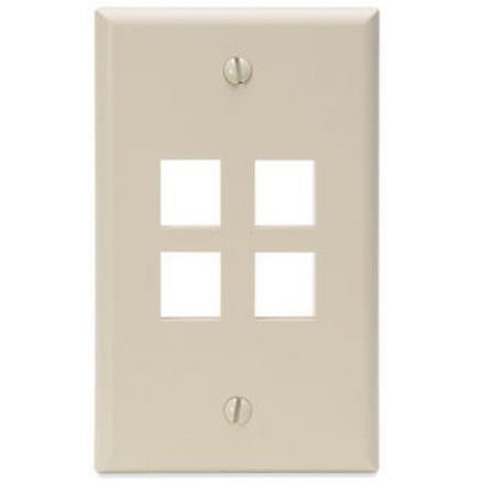 Face Plate 4-Port Ivory Quickport, Leviton - CableMaster.com