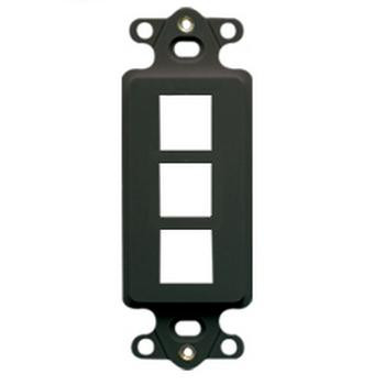 Decora Insert 3-Port Keystone Black - CableMaster.com