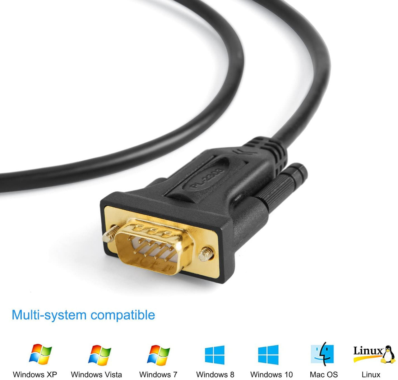 USB Adaptor USB A to DB9 Serial Male w/6' Cable - CableMaster.com