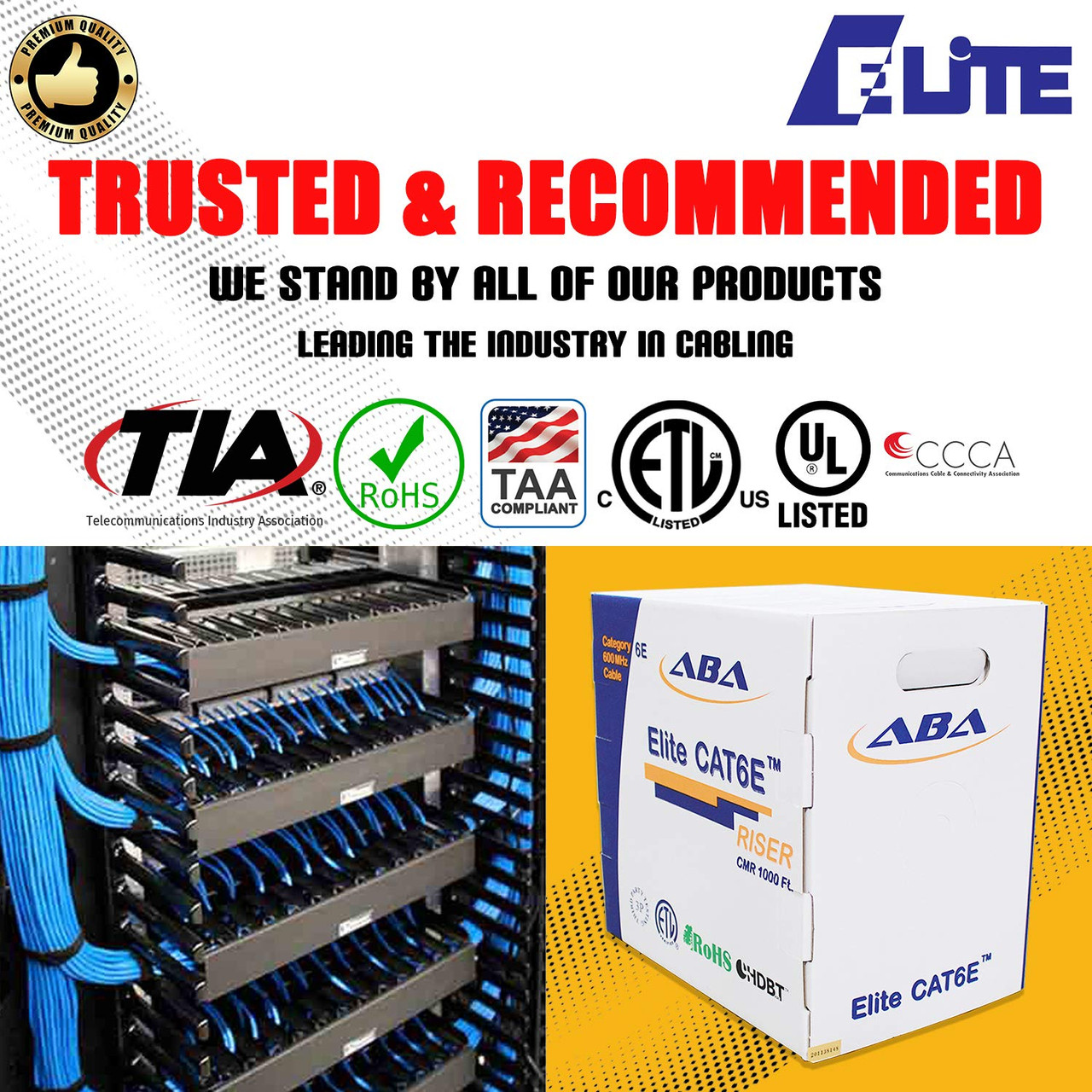 CAT6E CMR 600MHz 4 Pair Solid (Bare Copper), White, 24 AWG, Spline ...