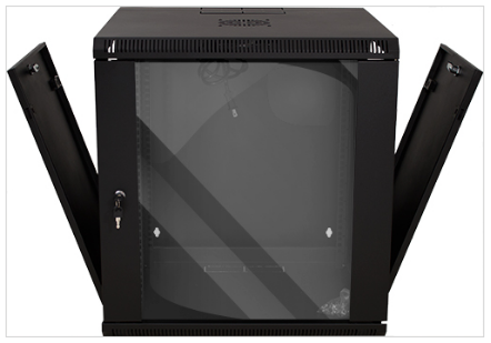 12U Wall Mount Swing Out Enclosure, 24" Depth, 132 LB Load Capacity ...