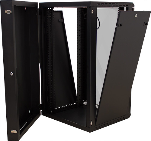 20U Wall Mount Swing Out Enclosure, 24" Depth, 132 LB Load Capacity ...